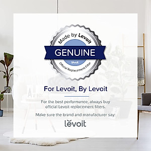 LEVOIT Air Purifier for Home Allergies Pets Hair in Bedroom & LV-H126 Air Purifier Replacement Filter, HEPA Filter, High-Efficiency Activated Carbon Filter, 3 Extra Pre-Filters, LV-H126-RF,Black