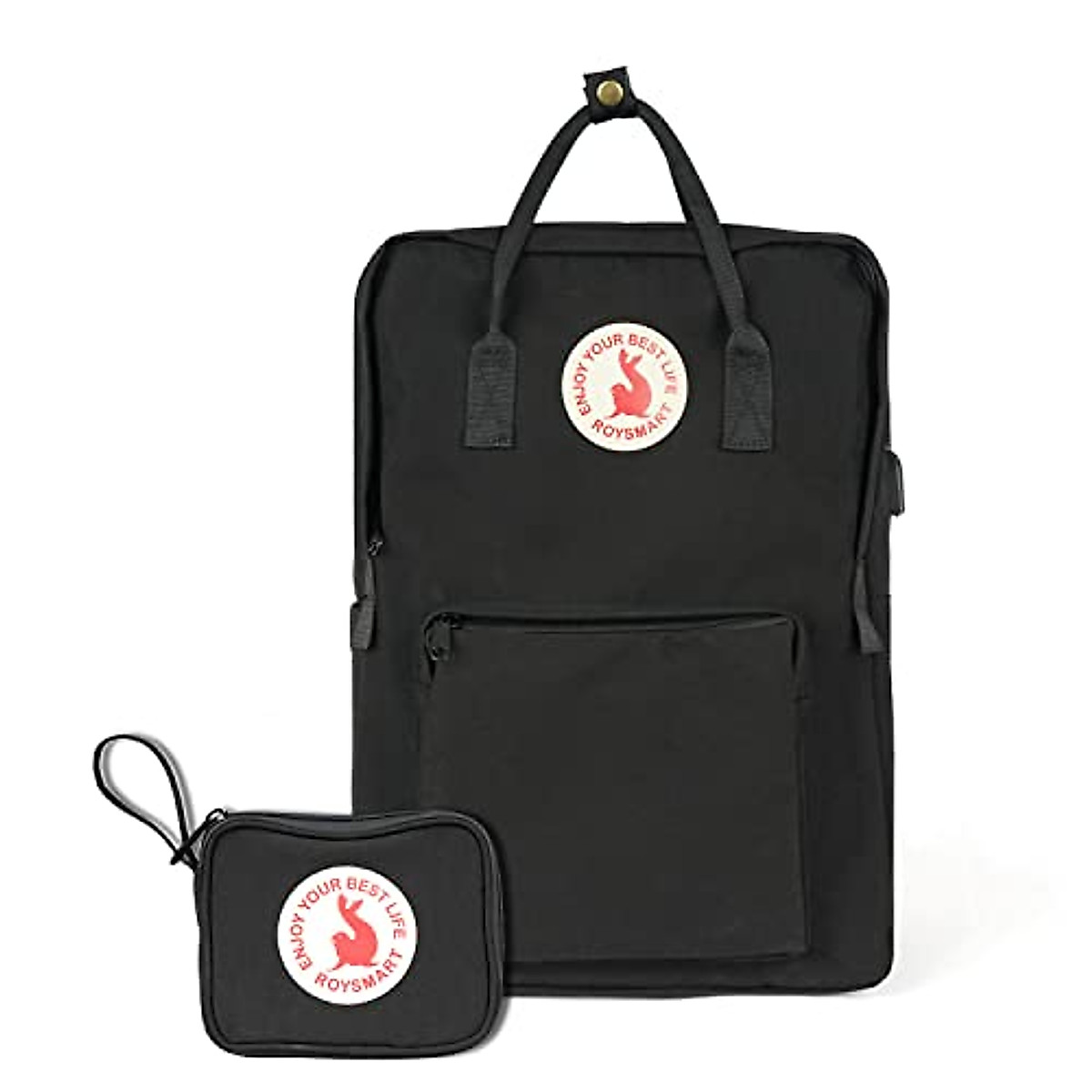 Roysmart Backpack for Women Men Girls, School Bag Waterproof Laptop Rucksack Casual Daypack Lightweight Backpack with USB Charging Port, Business College Travel Backpack Fits 15.6 Inch Computer.