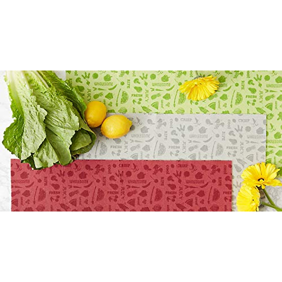 DII Fridge Liner Collection Non-Adhesive, Cut to Fit, 12x24, Green Veggies, 6 Piece