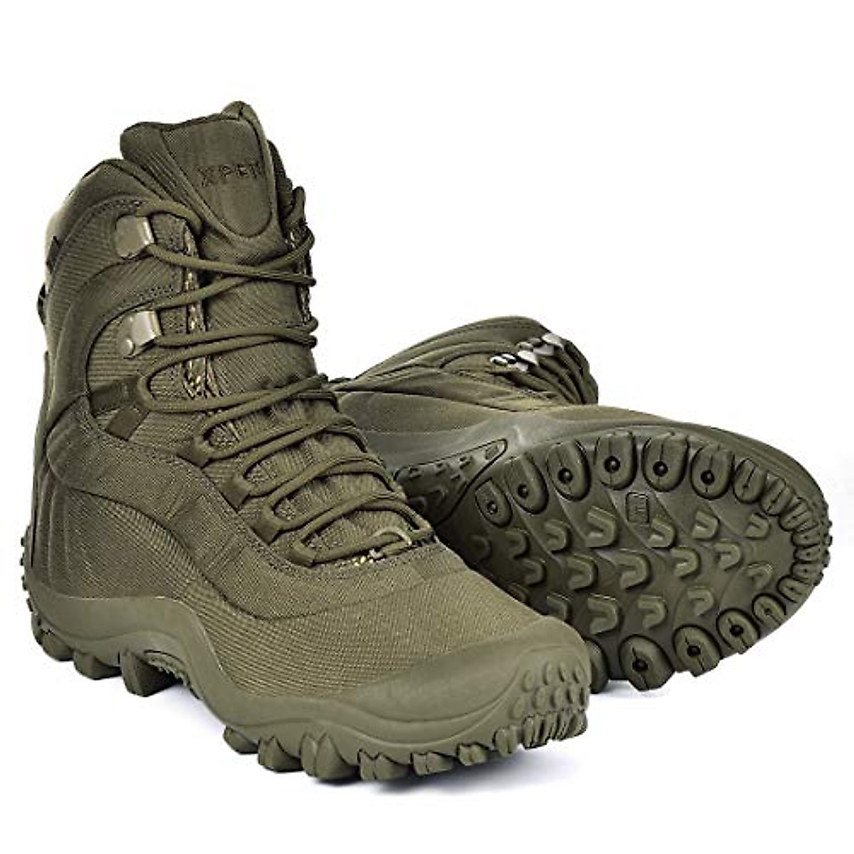 SKENARY Men's Tactical 8 Mid Combat Waterproof Military Boots, Olive Green, 11