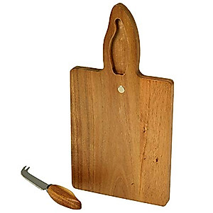 Picnic at Ascot Acacia Wood Cutting Board with built in Knife - Measures 11 x 6 Inches