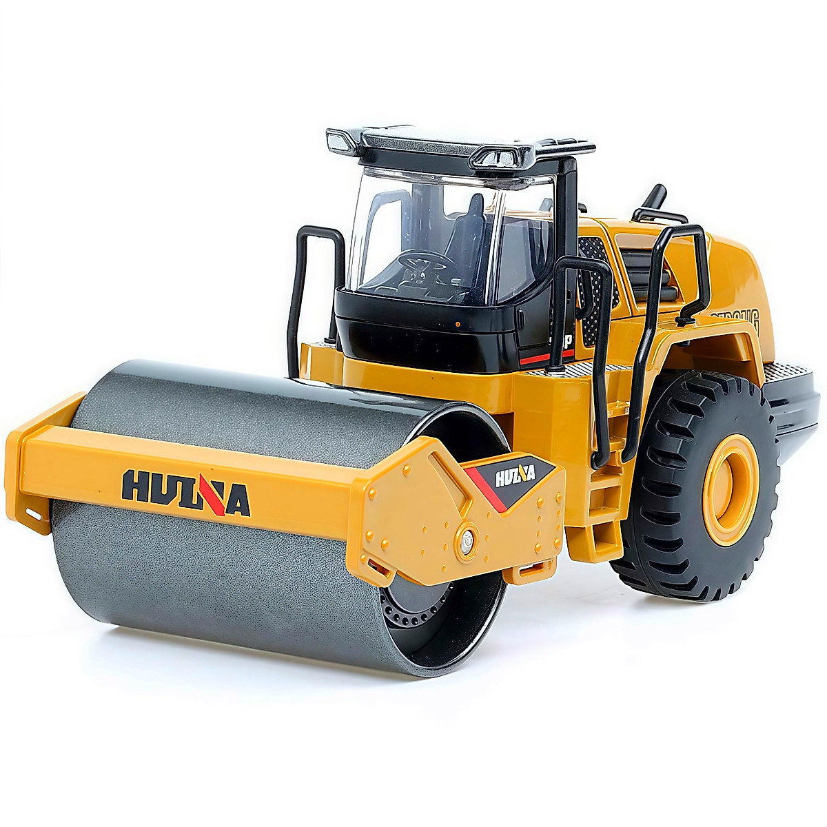 Gemini&Genius Road Roller Toy for Kids, Heavy Duty Construction Vehicle Toys 1-50 Scale Alloy Road Truck, Engineering Car Toy Collection, Display and Play for Kids (Brown)