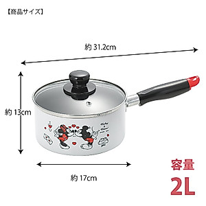 Mickey & Minnie MM-316 Saucepan & Frying Pan, 6.3 inches (16 cm), White