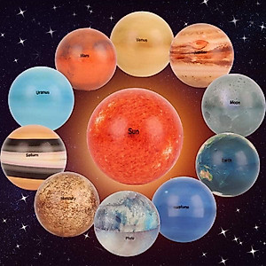 11 Piece Solar System Balls for Kids and Adult, Balls with Mesh Carry Bag, Educational Planets