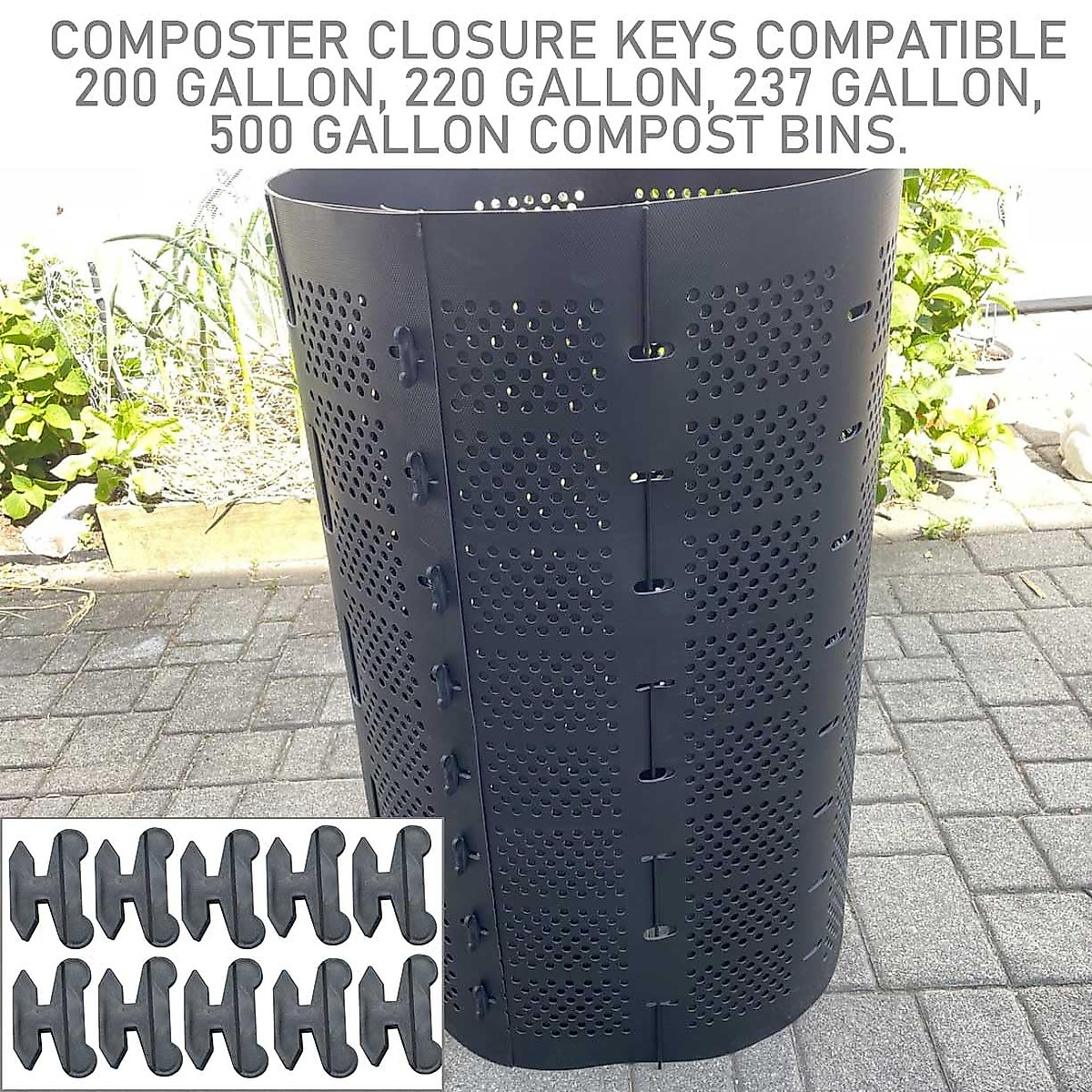 10 Pack Composter Closure Keys Easy to Setup Compost Bin Accessory with Majority Compatible Compost Bins