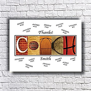 Basketball Coaches Gift, Basketball Team Gifts, Players can SIGN the white area of the 8x10 photo print