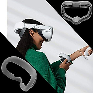 Topcovos Newest VR Silicone Interfacial Cover for Oculus Quest 2 Face Protect Skin Sweatproof Lightproof Anti-Leakage