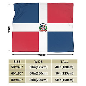 Flag of The Dominican Republic Blanket Printed Flannel Throw Blanket 50"X40" Anti-Pilling Blanket Bed Sofa Living Room Bedroom