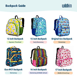 Wildkin 12-Inch Kids Backpack for Boys & Girls, Perfect for Daycare and Preschool, Toddler Bags Features Padded Back & Adjustable Strap, Ideal for School & Travel Backpacks(Trains, Planes, and Trucks)