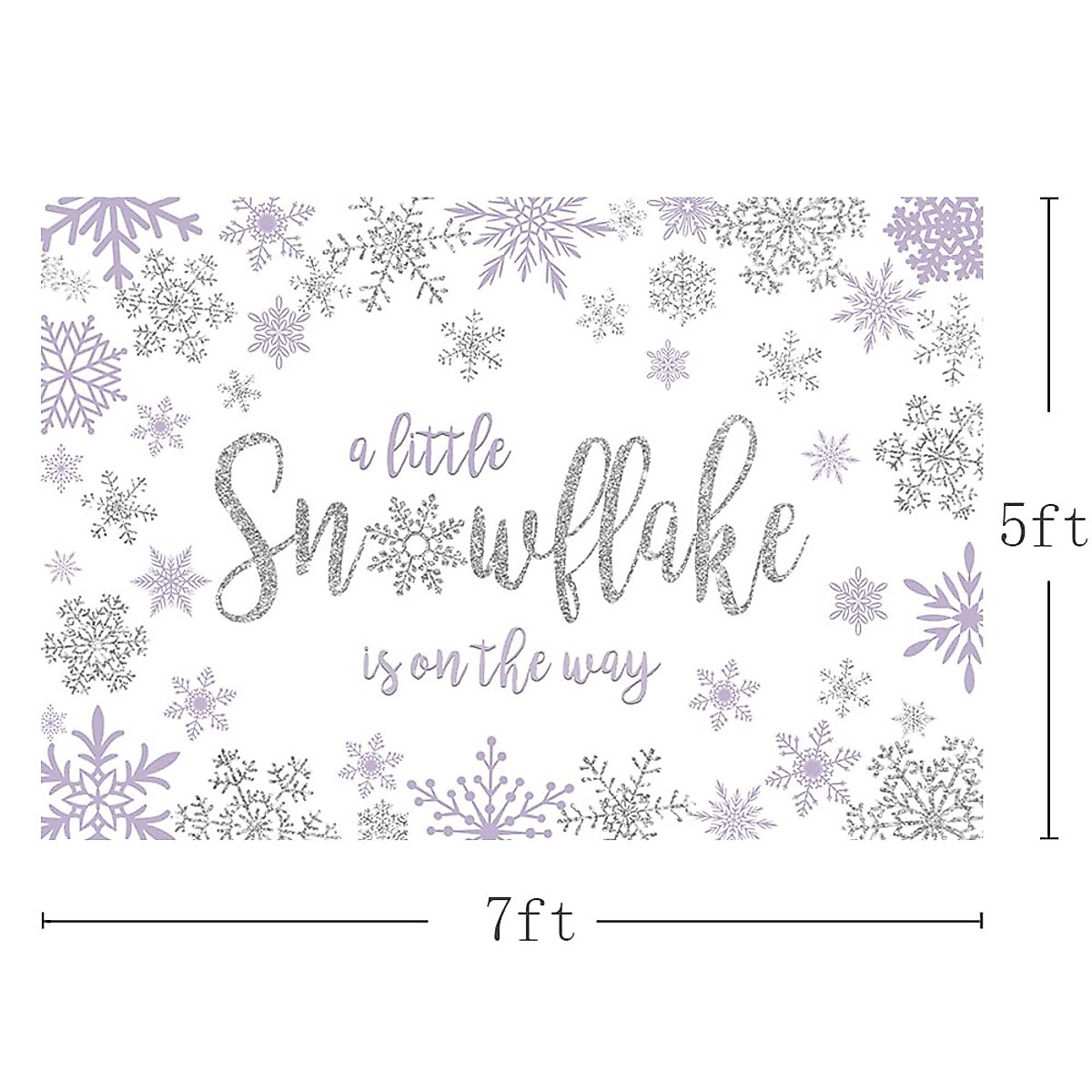 MEHOFOND Winter Snowflake Kids Baby Shower Backdrop Purple and Silver Photography Background Party Decorations Winter Wonderland Photo Studio Banner for Cake Table Supplies 7x5ft