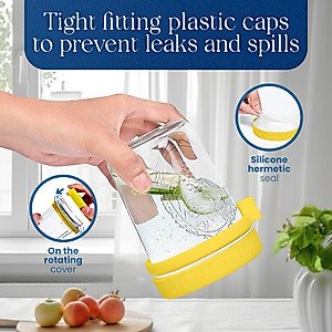 Syne Trend Gift Set Overnight Oats Containers with Lids, 16oz Overnight Oats Jars, 3 Pack Oatmeal Containers with Lids (Green + Turquoise + Yellow)