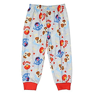 Sesame Street Pajamas for Toddlers, 2-Piece Pajama Long-Sleeve Shirt and Loungepant Set, Elmo Red, Toddler 2