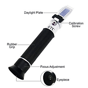 Portable Clinical Refractometer with ATC for Urine Specific Gravity RI Measurement of Pet Dog Cat 1.000-1.060RI and Blood Serum Protein 2-14g/dl, Free Pipettes