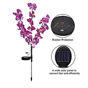 Crisist Solar Pathway Light, Beautiful Elegant Solar Power 2Pcs/Set Garden Light, for Home Outdoor