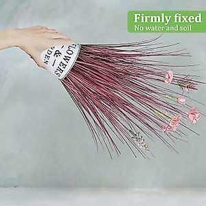 luxsego Artificial Flowers Plants with Pot - 18.9 Inch Fake Gardenia & Chrysanthemum Flowers Realistic Plants Decor, Faux Plastic Flowers for Home, Office, Garden, Farmhouse, Window Decor(Purple)