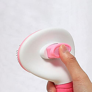 Self-Cleaning Slicker Brush Comb - Best Pet Cat Dog Grooming Long Short Hair - Shedding Loose Undercoat Tangled Haired Removes Tool - Pink