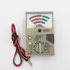 Battery Tester with Meter Electric Voltage Tester for AA AAA C D N Button Cell Batteries Battery Tester Checker