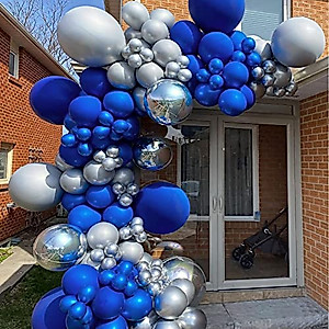 FOTIOMRG 110pcs Royal Blue Balloon Garland Arch Kit, 18 12 10 5 inch Royal Blue Latex Balloons Different Sizes Pack for Birthday Graduation Baby Shower Baseball Nautical Wedding Party Decorations