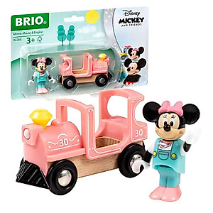 Brio Minnie Mouse & Engine - Vibrant Toy Train Set | Creative Play for Toddlers | Compatible with All Brio Railway Toys | Develops Learning Skills | Safe and Tested