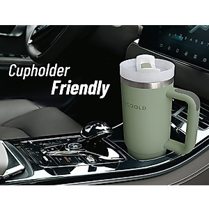 DLOCCOLD 40 oz Stainless Steel Tumbler with Handle, Insulated Tumbler With Lid & Straw, Travel Mug Cup Holder Friendly, Reusable Large Tumbler for Water, Iced Tea or Coffee, Gift for Men Women