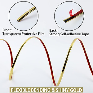 Gaahing 16.4FT Peel and Stick Molding & Wall Trim, Flexible Self-Adhesive Decorative Strip for Tile, Mirror, Ceiling, Floor, Panel, Cabinet
