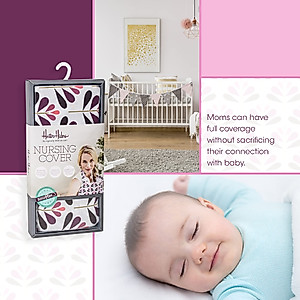 Bebe au Lait's Hooter Hiders Nursing Cover, Apron, Shawl, Privacy Covers for Breast Feeding & Pumping, Breastfeeding Cover for Mom, Soft, & Breathable Muslin Cotton with 2 pockets -Verbena