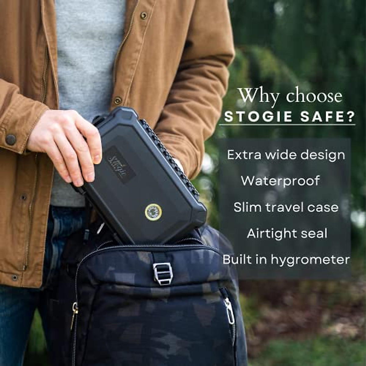 Stogie Safe Travel Humidor Cigar Case Travel - Fits up to 11 Cigars- Waterproof Crushproof Cigar Cases for men | cigar travel humidor case for cigar humidors travel