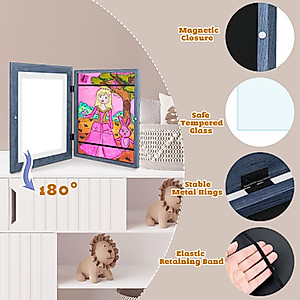 AUEAR, Kids Art Frames 10x12.5, Horizontal and Vertical Display, Front Opening, Wall Display for Artworks, Kids Drawings, Award Certificate, Crafts or Pictures(Navy Blue, 4-Pack)