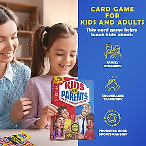 Kids VS Parents - Family Game for Kids 4-12 | Games for Family Game Night | Kids Card Games with 200 Conversation Starter Cards for 10-90 Minutes Play Time