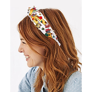 mokkia Teacher Headband Accessories for Women Book Pencil FRI-YAY Headband Rhinestone Crystal Embellished Knotted Headbands Back To School Teacher Appreciation Gifts Teacher Outfits (Pattern B)