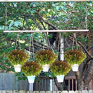 Nahuaa 4PCS Artificial Flowers for Outdoors Fake Spring Flowers Faux Plastic Shrubs Indoor Outside Table Centerpieces Arrangements Home Kitchen Office Windowsill Summer Fall Decorations