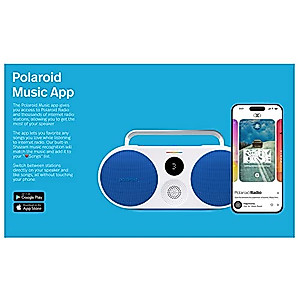 Polaroid P3 Music Player (Black) - Retro-Futuristic Boombox Wireless Bluetooth Speaker Rechargeable with Dual Stereo Pairing