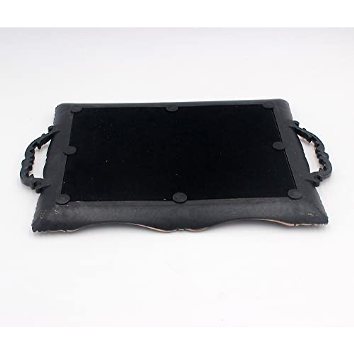 Tstarer Antique Decorative Gold Framed Square Mirror Tray, Jewelry & Cosmetics Organizer for Dresser, Square - 9.5" W x 14.5" L (Bronze)