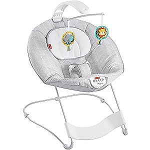 Fisher-Price See & Soothe Deluxe Bouncer - Hearthstone, soothing baby seat for infants and newborns [Amazon Exclusive]