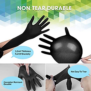 HYSTARCARE Disposable Nitrile Gloves, Small 100pcs, Black, Latex Free, Powder Free, Silicone Free, Textured, 3.5MIL, For Food Processing, Household Cleaning