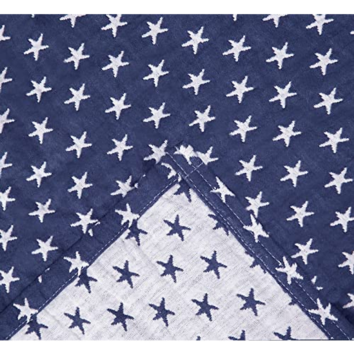 Sterling Creek Dawson Star Muslin Cotton Blanket Three Layers Lightweight Breathable Gauzy Blanket for Adults, All Season (Throw, Navy)