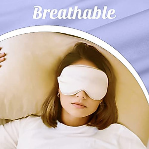 MATASSE Silk Your Life Silk Eye Sleeping Mask - 3D Contoured Eye Mask for Sleeping, Eye Cover Sleep Mask w/Silk Covered Strap for Women, Men, Genuine Mulberry Silk, Champagne Color