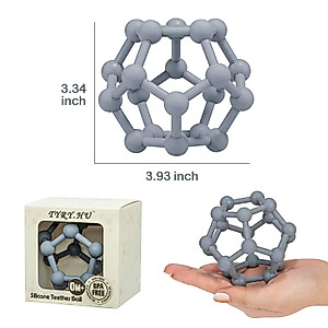 Baby Teethers Toys Silicone Soft Ball Easy to Hold Teether for Sensory Ball Exploration & Teething Stress Relief Molar Ball Soothing Teether Toy Baby Ball for Ages 0 Months+