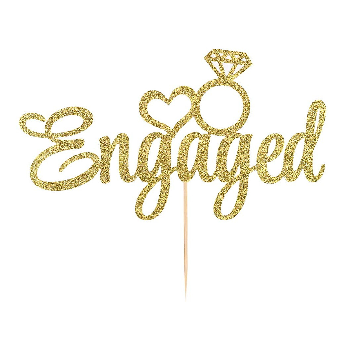 Auteby Engaged Cake Topper - Engagement Wedding Party Decorations Supplies