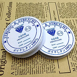 Amaney 0.5mm Elastic String, Stretchy Bracelet String Crystal String Bead Cord for Bracelet, Beading and Jewelry Making