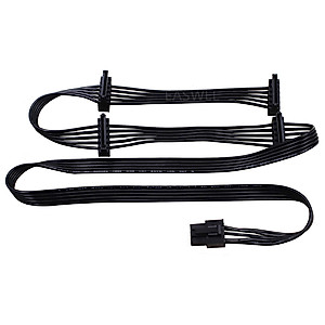EASWEL PCI-E 6Pin 1 to 4 SATA Power Supply Cable for Corsair RM1000x RM850x RM750X PSU