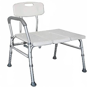 Winado Tub Transfer Bench for Bathtub with Backrest & Padded Armrest, Supports up to 330 lbs Aluminium Alloy Bath Chair Seat, White