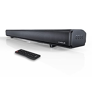 Sound Bars for TV, KMOUK Sound Bar with Built-in Dual Subwoofers, Soundbar with 6 Speakers, 4 Equalizer Mode Bluetooth 5.0, HDMI ARC/Optical/AUX Connection, 100W Soundbar 2.1 with Bass