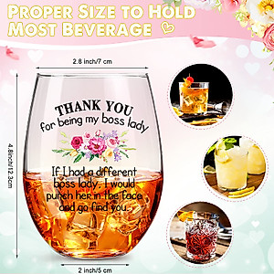 Thank You for Being My Leader Lady Wine Glass Gifts for Women Leader Lady Wine Glass Wine Glass (Flower)