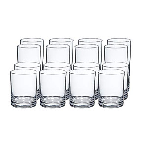 Amazon Basics Admiral 16-Piece Old Fashioned and Coolers Glass Drinkware Set