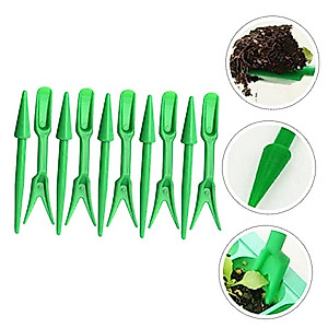 YARNOW 50 Sets Sowing Device Planting Tools Bonsai Planting Tool Dibber for Planting Planter Tool Potato Fork Bling Accessories Succulents Transplant Tool Trowel Abs Earth Tones