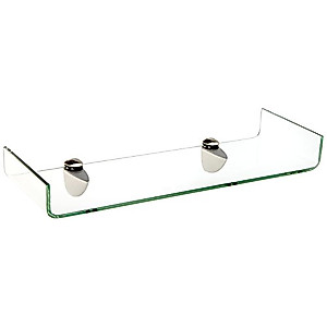 Spancraft Glass Osprey Bent Glass Shelf, Brushed Steel Bracket, 6 x 18