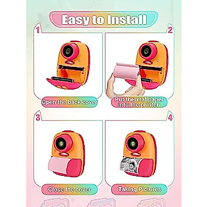 9 Rolls Kids Instant Camera Refill Print Paper- Photo Printer Thermal Paper Rolls Instant Print Camera Refill Paper for Kid's Instant Camera Favors Supplies, Blue, Pink, Yellow