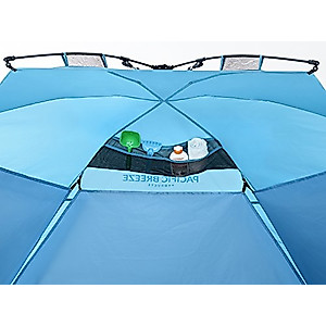 Pacific Breeze Easy Setup Beach Tent, SPF 50+ Pop Up Beach Tent Provides shelter from The Sun for 4+ People