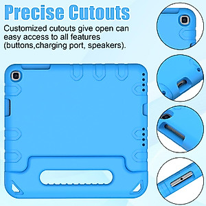 BMOUO Kids Case for Samsung Galaxy Tab A 10.1 (2019) SM-T510/T515, Shockproof Light Weight Protective Handle Stand Kids Case for Galaxy Tab A 10.1 Inch 2019 Release SM-T510/T515 - Blue